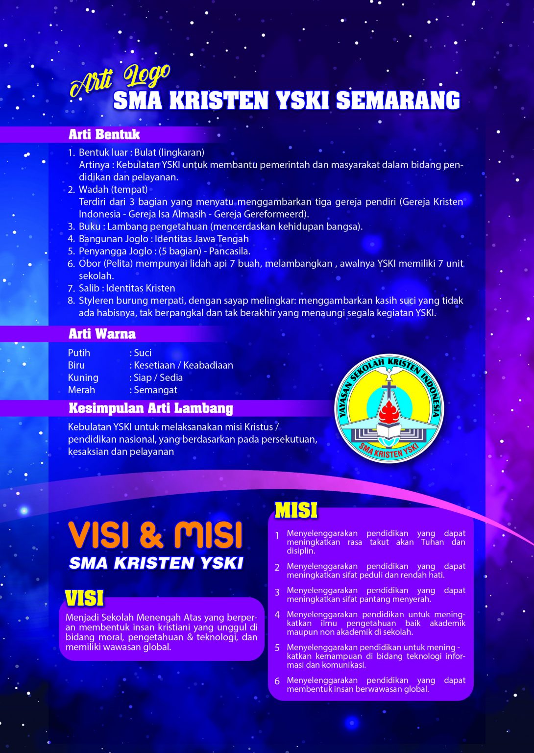 Logo, Visi & Misi SMA Kristen YSKI – SMA Kristen YSKI Semarang